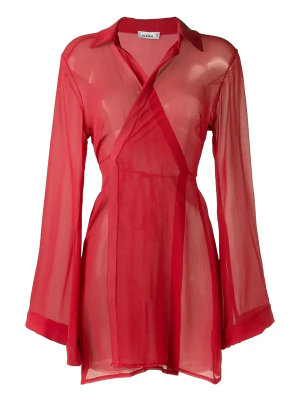 AMIR SLAMA Tie-front Silk Dress - Red