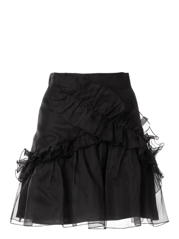 MACGRAW Souffle Ruffle Mini Skirt - Black
