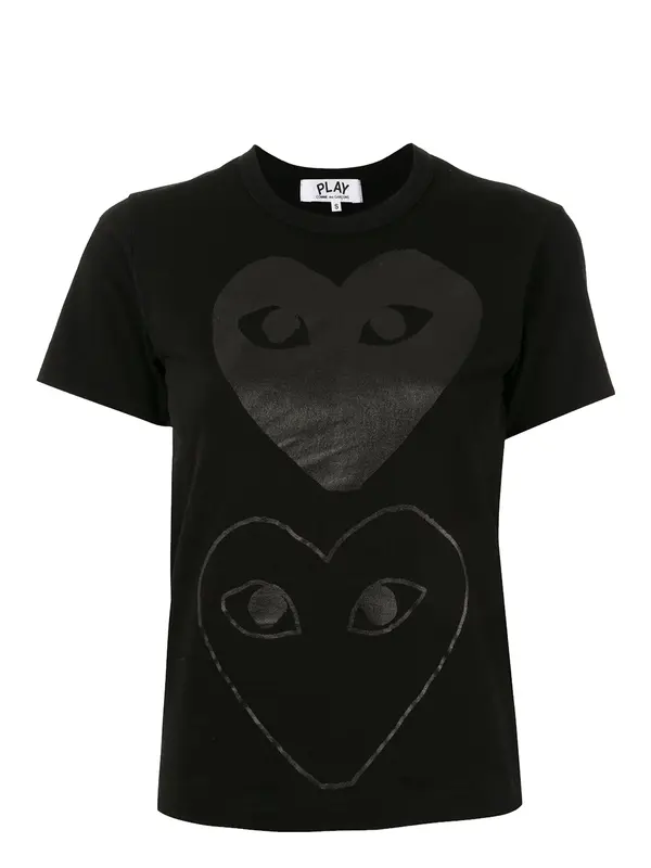 Play Comme Des Garcon Logo Print T-shirt - Black