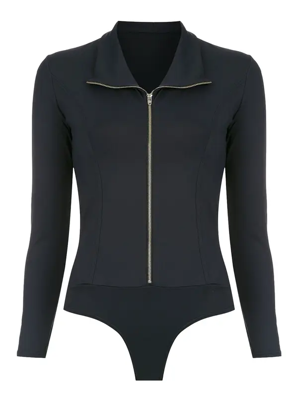 AMIR SLAMA Zip Bodysuit - Black
