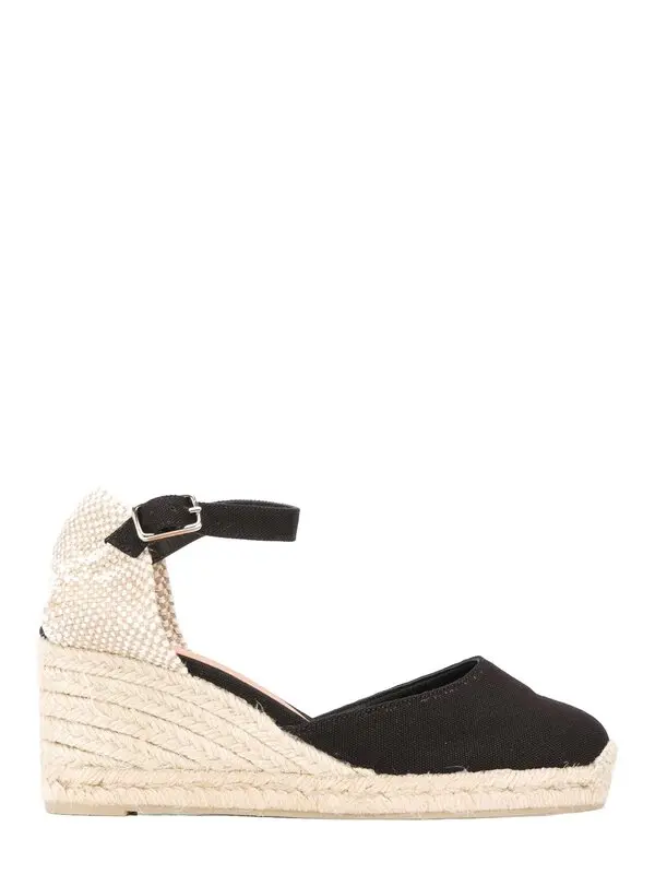 CastaÑer Mid Wedge Heel Espadrilles - Black