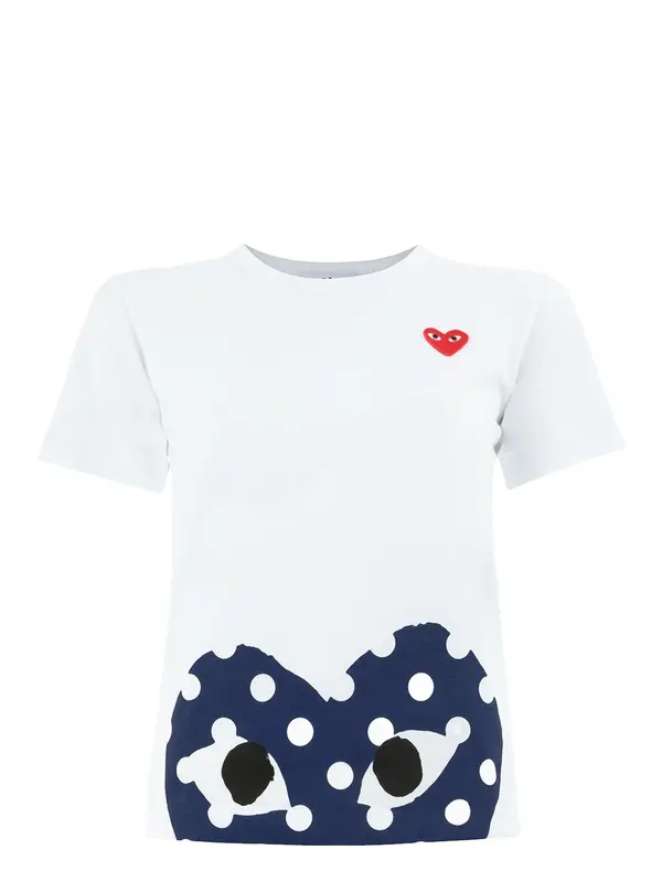Play Comme Des Garcon Heart Print T-shirt - White