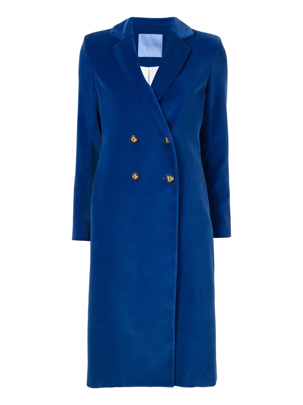 MACGRAW Double-breasted Midi Coat - Blue