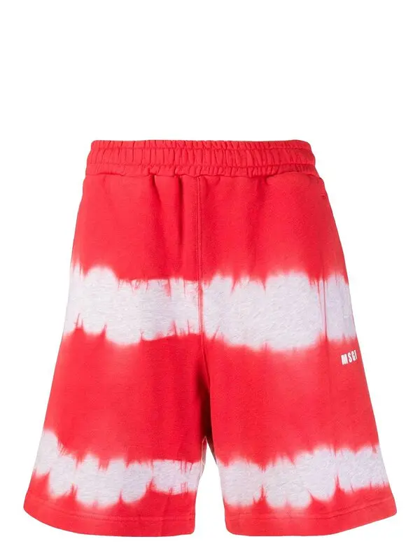 MSGM Tie-dye Track Shorts - Red