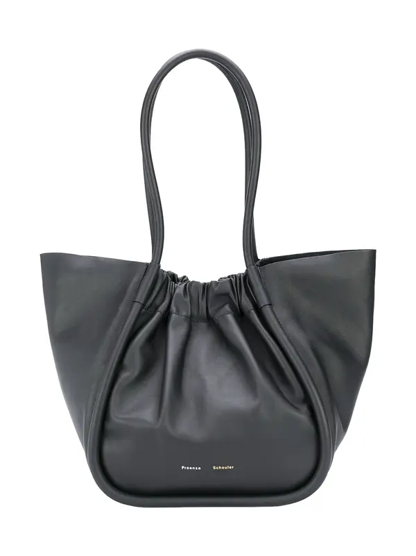 Proenza Schouler Ruched Leather L Tote Bag - Black