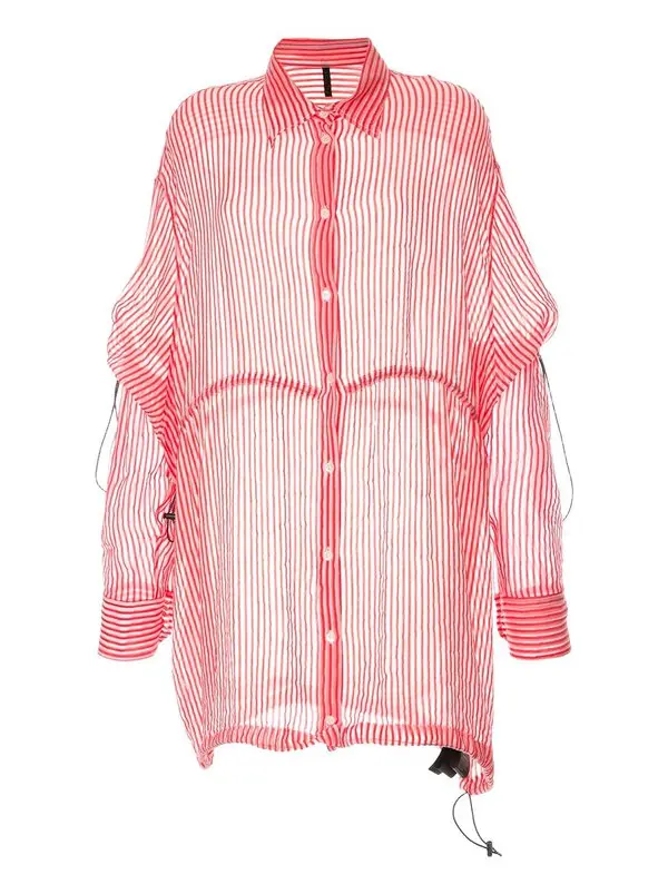 BEN TAVERNITI UNRAVEL PROJECT Striped Over Shirt - Pink