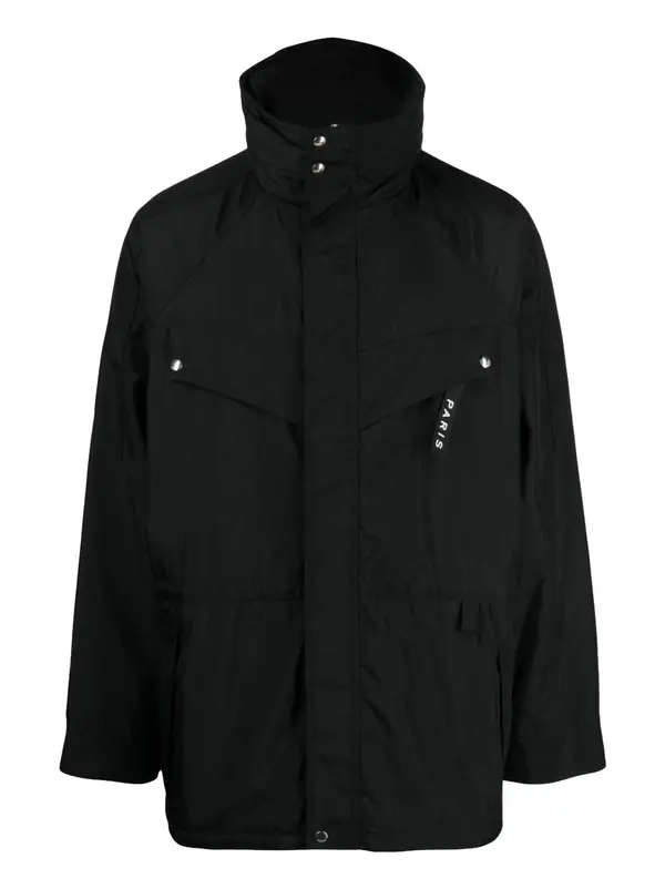 Givenchy Logo Print Parka Jacket - Black