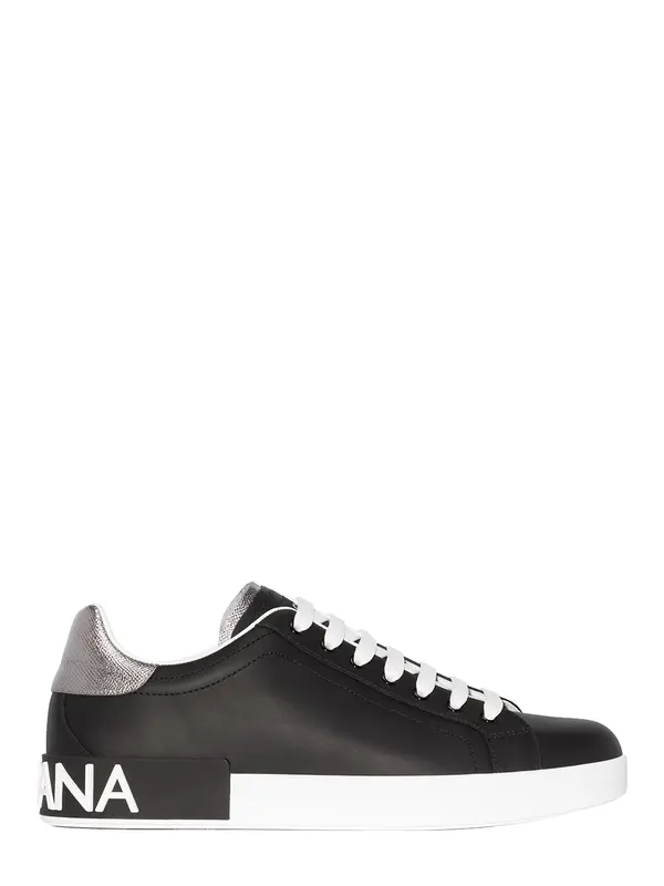 Dolce & Gabbana Portofino Leather Sneakers - Black