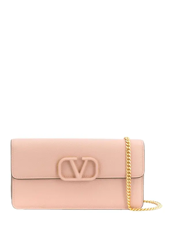 Valentino Garavani Vlogo Signature Leather Wallet-on-chain - Neutrals