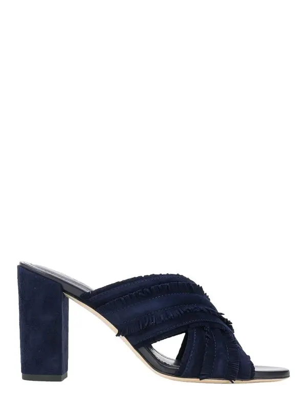 TOD'S Fringed Suede Sandals - Blue