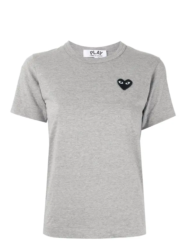 Play Comme Des Garcon Logo Patch T-shirt - Grey