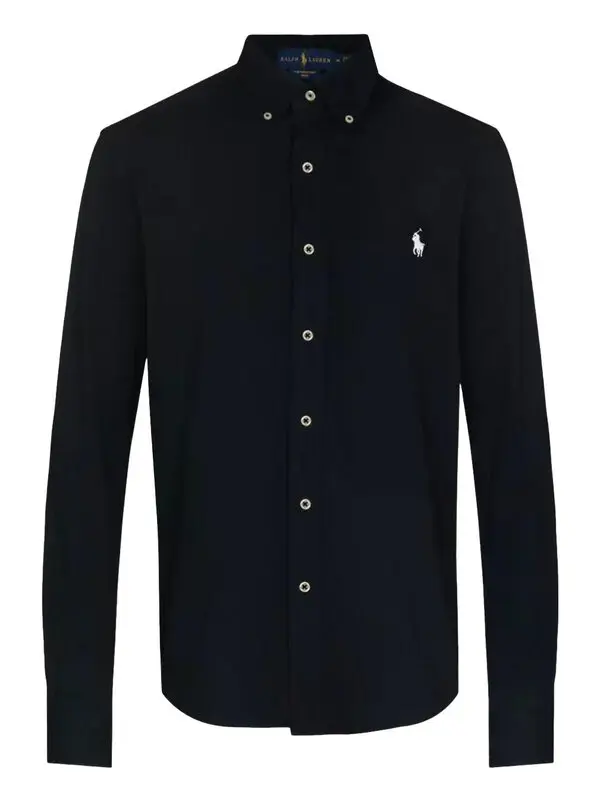 Polo Ralph Lauren Logo Embroidered Button-down Shirt - Black