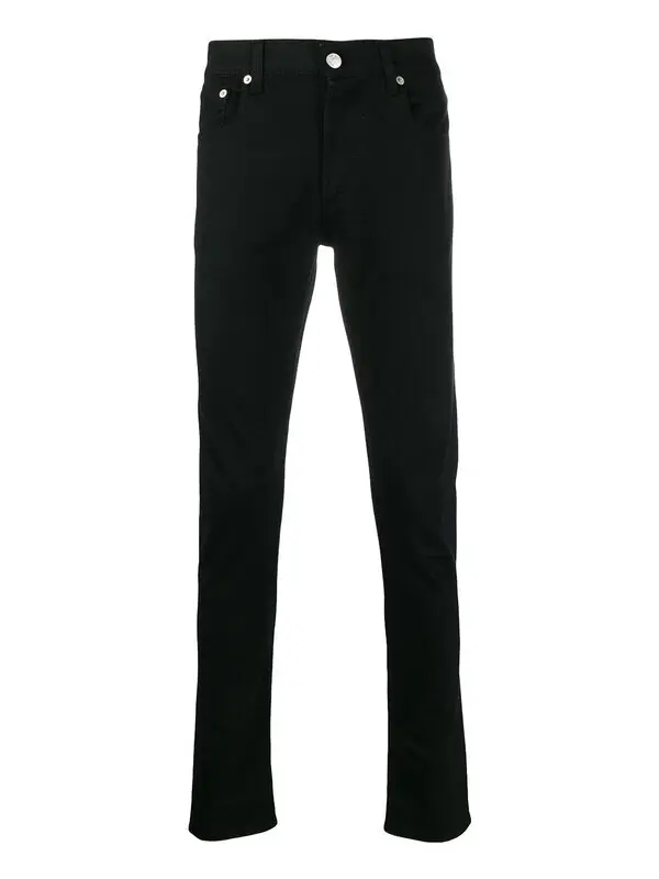 Alexander McQueen Skinny Jeans With Embroidered Logo - Black