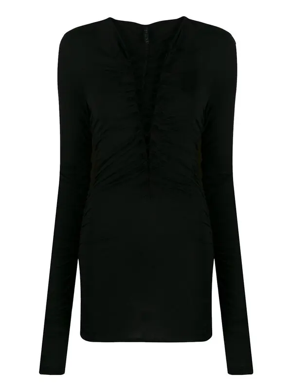 BEN TAVERNITI UNRAVEL PROJECT Lace-up Long-sleeve Top - Black