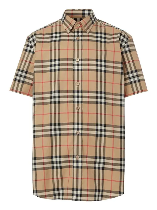 Burberry Check Short-sleeve Shirt - Neutrals