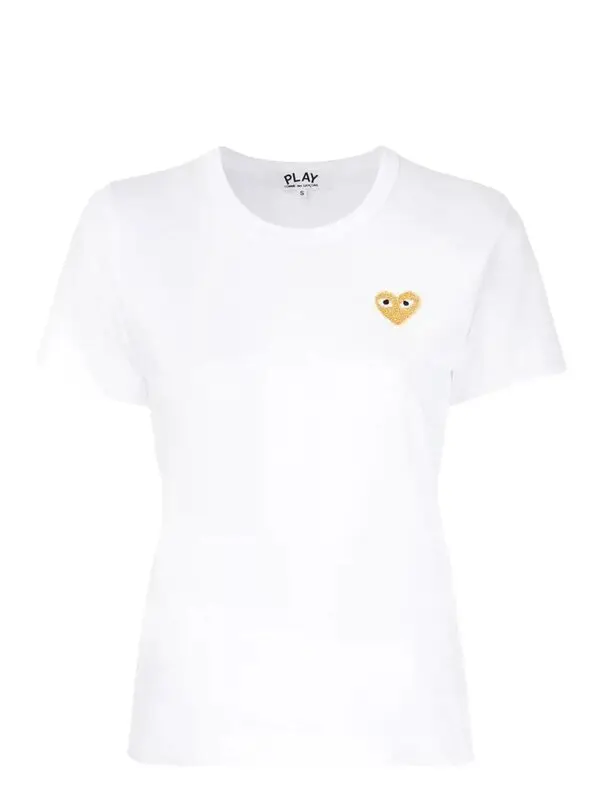 Play Comme Des Garcon Heart Appliqué T-shirt - White