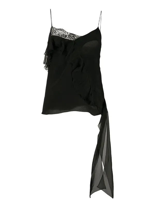 Faith Connexion Asymmetric Strappy Top - Black