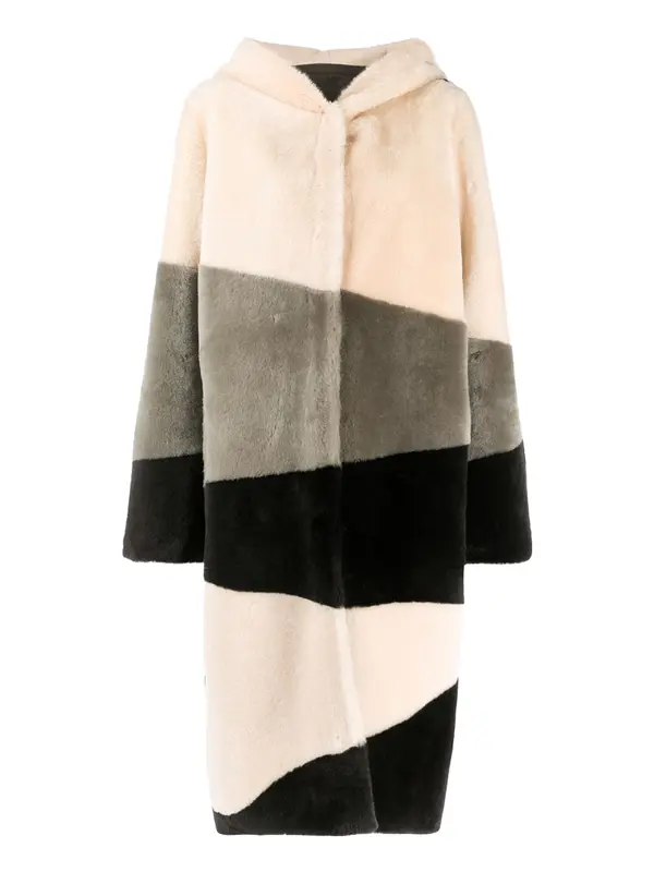 LISKA Hooded Fur Coat - Neutrals