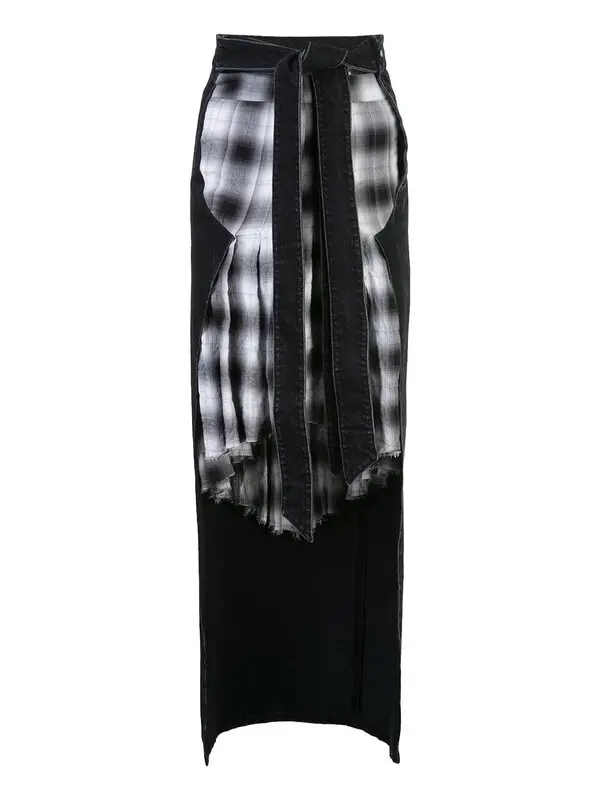 BEN TAVERNITI UNRAVEL PROJECT Reconstructed Denim Skirt - Black