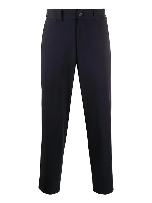Harris Wharf London Cropped Tapered Leg Trousers - Blue