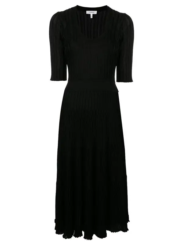 CASASOLA Knitted Scoop Neck Dress - Black