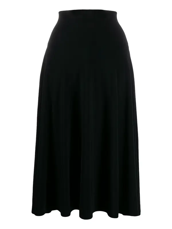 Norma Kamali Flared Midi Skirt - Black