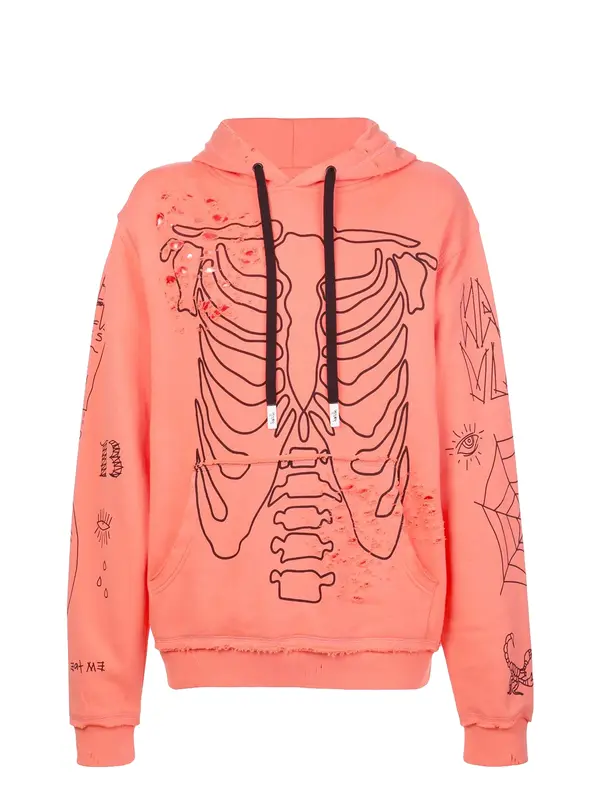 HACULLA. Sing Distressed Graphic Hoodie - Orange
