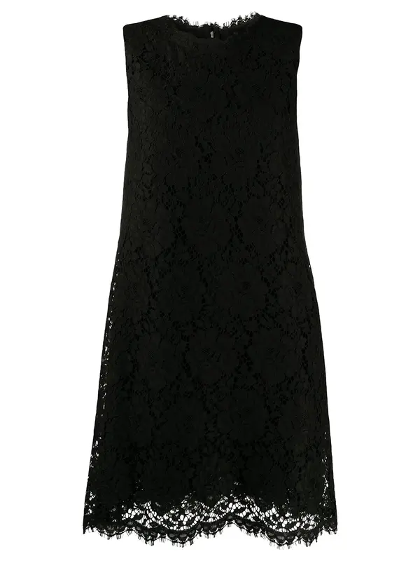 Dolce & Gabbana Lace Overlay Mini Dress - Black