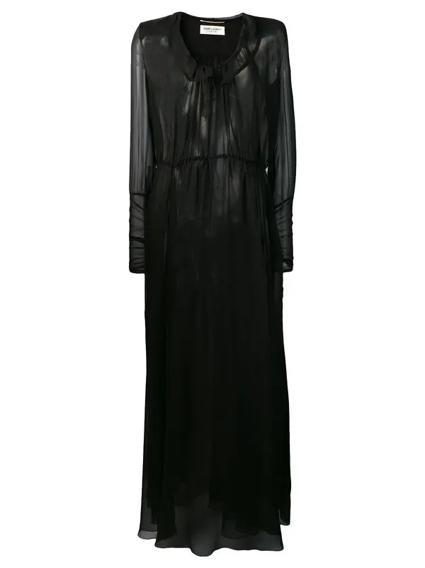 Saint Laurent Sheer Maxi Dress - Black