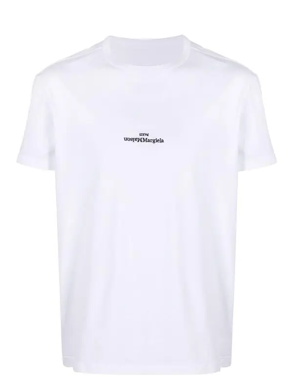 MAISON MARGIELA Distorted-logo Cotton T-shirt - White