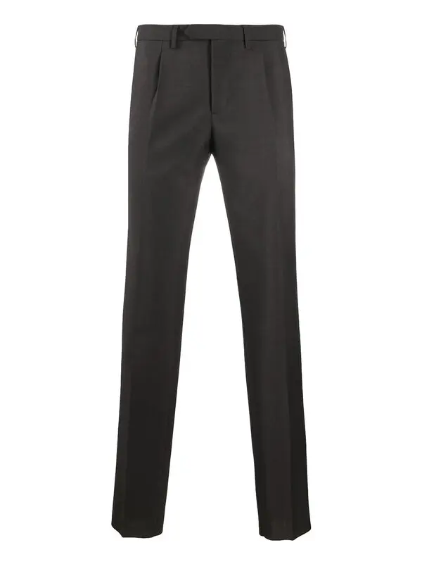 DELL'OGLIO Tapered-leg Tailored Trousers - Brown