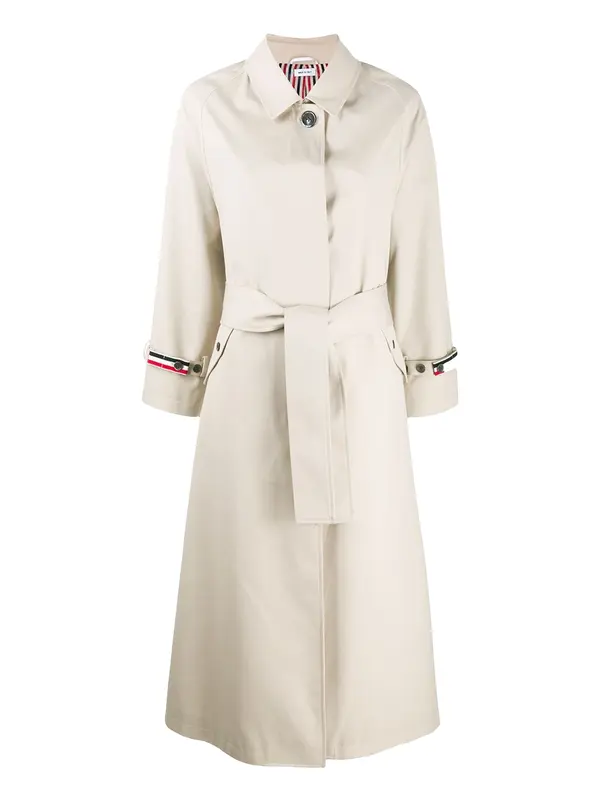 Thom Browne Raglan Sleeve Waterproof Trench Overcoat - Neutrals