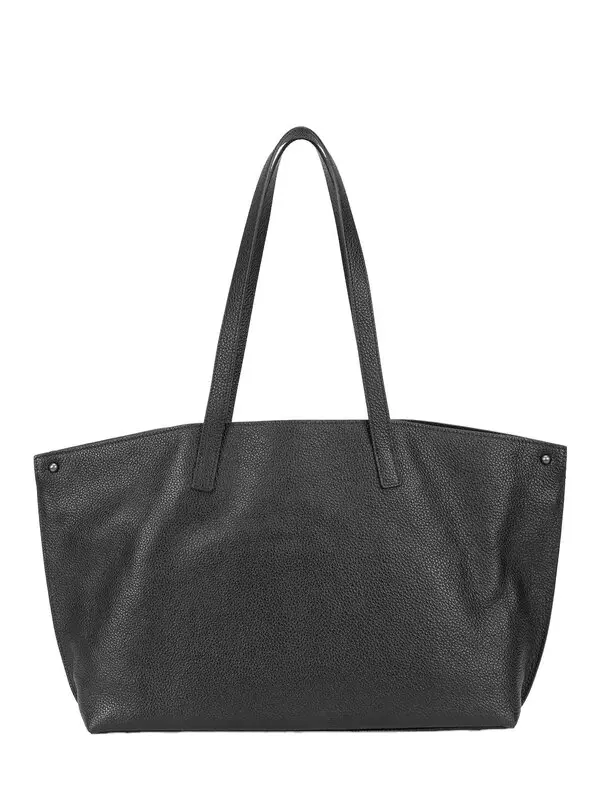 Akris Pebbled Leather Tote - Black