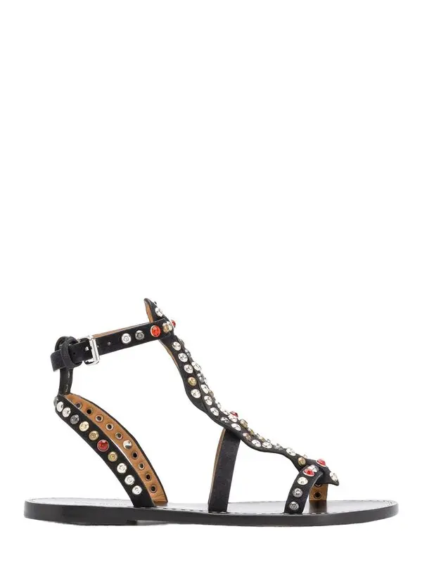 Isabel Marant Étoile Studded Flat Sandals - Black