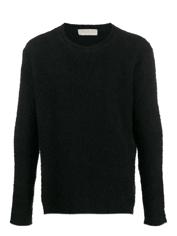 PAURA Textured Relaxed-fit Jumper - Black