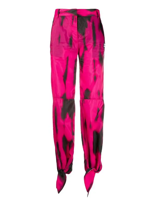 Off-White High-waisted Straight-leg Trousers - Pink