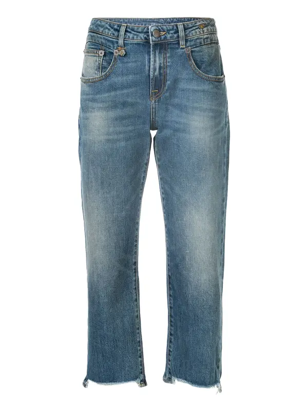 R13 Cropped Straight-leg Jeans - Blue