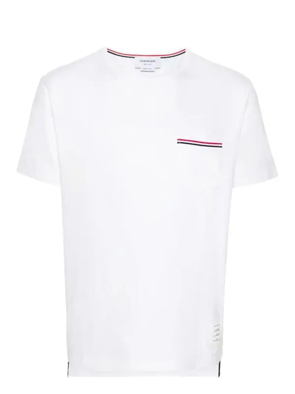 Thom Browne Rwb-stripe Cotton T-shirt - White