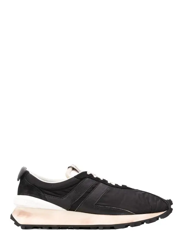 LANVIN Paneled Leather Sneakers - Black