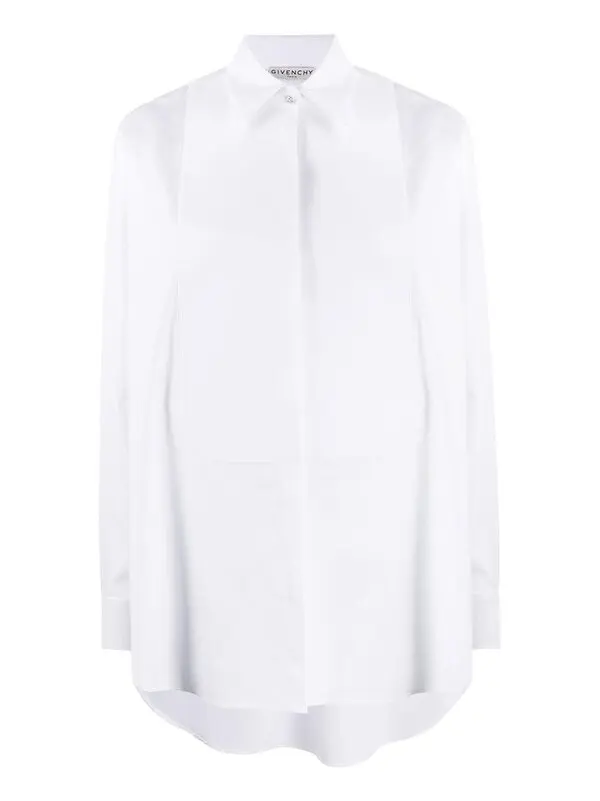 Givenchy Bib Long-sleeved Buttoned Shirt - White