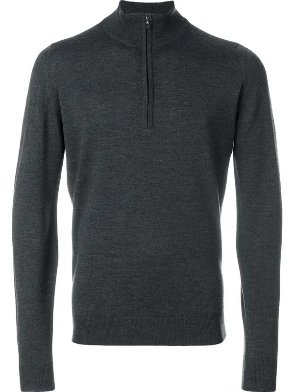 John Smedley Zip-neck Jumper - Grey