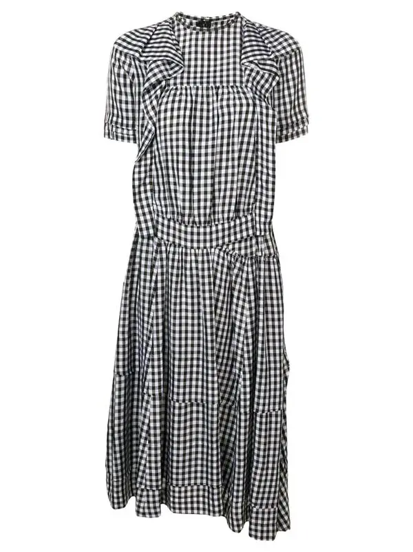Comme Des Garçons Gingham Check Shirtdress - Black