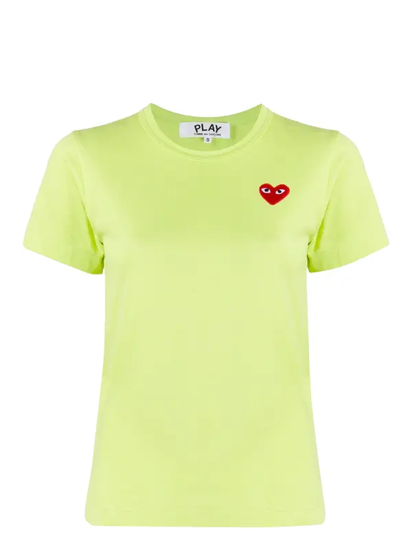 Play Comme Des Garcon Logo-patch Crew Neck T-shirt - Green