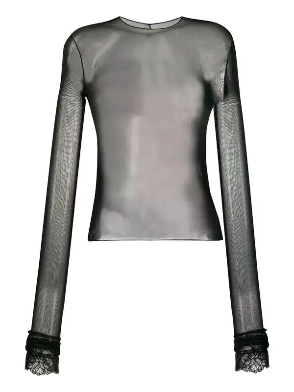 Philosophy Di Lorenzo Serafini Sheer Long-sleeved Top - Black