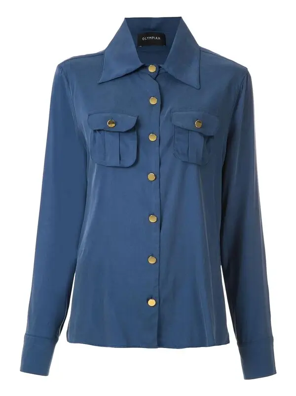 OLYMPIAH Tulipe Pockets Shirt - Blue