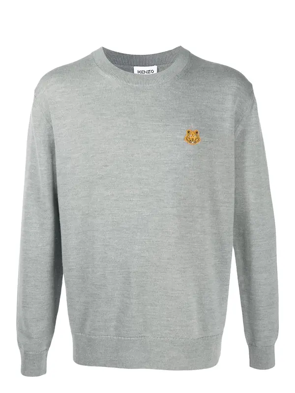 Kenzo Tiger Embroidered Jumper - Grey