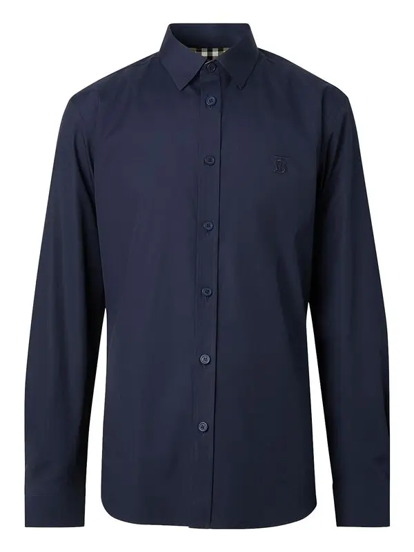 Burberry Monogram Motif Slim-fit Shirt - Blue