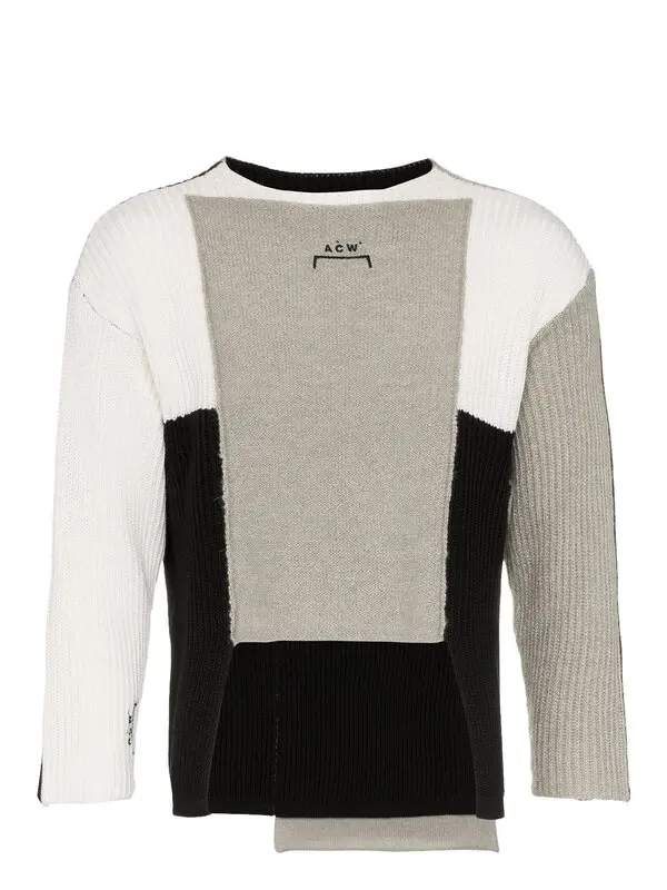 A-COLD-WALL* Panelled Asymmetric Merino Blend Jumper - Black