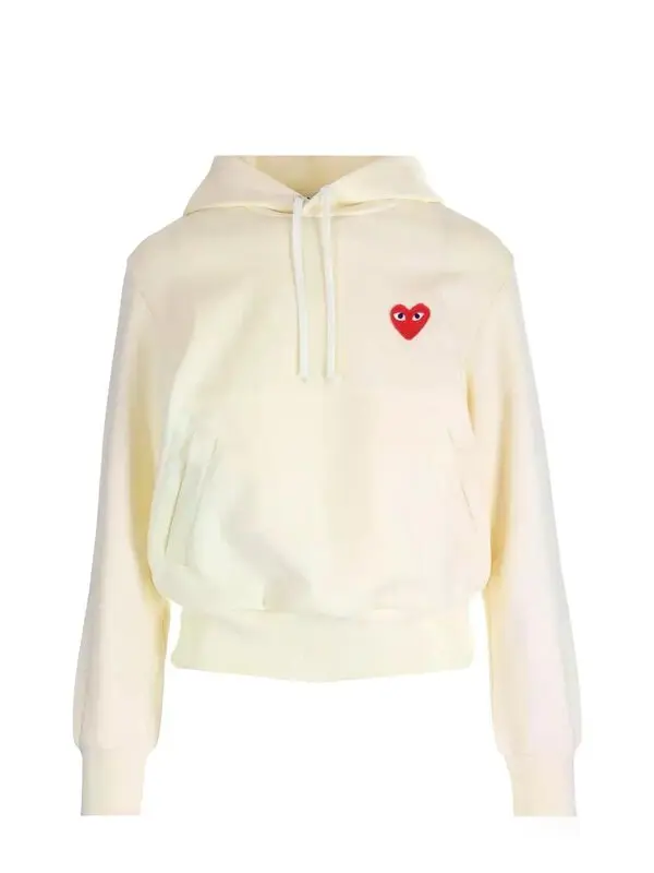 Play Comme Des Garcon Heart Patch Hoodie - Neutrals