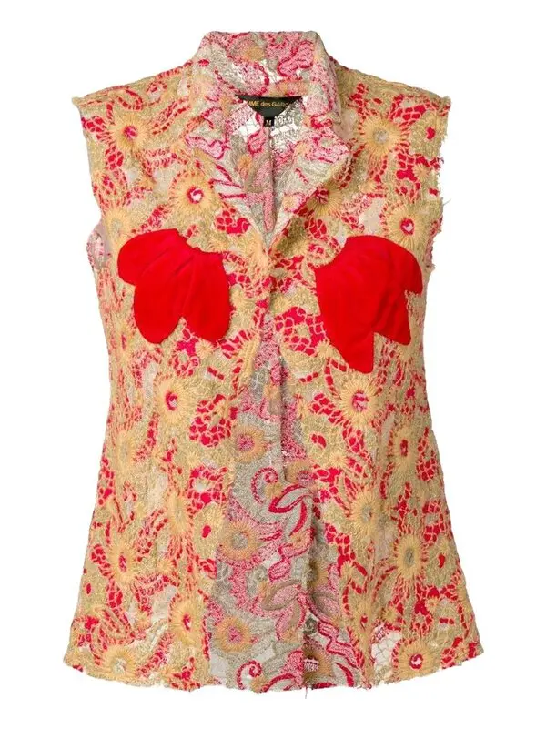 Comme Des Garçons 2003's Embroidered Waistcoat - Red